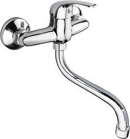 Mereo, Mereo Dřezová nástěnná baterie, Lila, 150 mm, s ramínkem trubkovým ø 18 mm - 200 mm, chrom, MER-CBEE30101