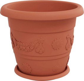 Květináče 6 ks Cihlově červená Ø 34 x 28 cm Plast 3403273