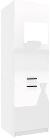 Vysoká kuchyňská skříňka Belini na vestavnou lednici 60 cm bílý lesk  INF SSL60/1/WT/W/0/B1
