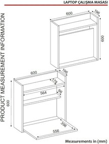 Pracovní stůl Laptop White and Walnut