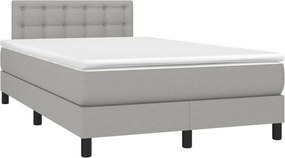 Box spring postel s matrací světle šedá 120x190 cm textil 3269751