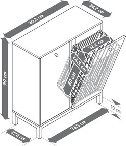 Tchibo - Regál s košem na prádlo - barva: bílá