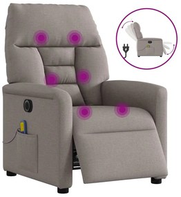 Elektrické masážní polohovací křeslo taupe textil 3303029
