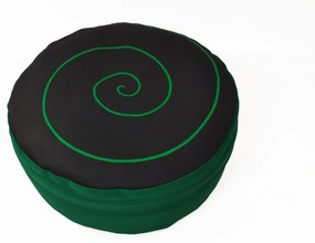 S radostí - vlastní výroba Meditační podsedák se spirálou - zelený Velikost: ∅30 x v25 cm