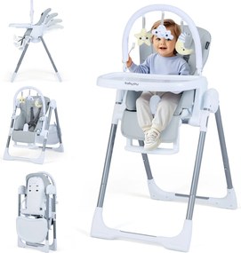 Costway Vysoká stolička baby skládací přenosná dětská vysoká stolička výškově