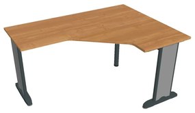 Stůl ergo lomený levý 160×120 cm - Hobis Flex FEV 60 L Dekor stolové desky: olše, Barva nohou: černá