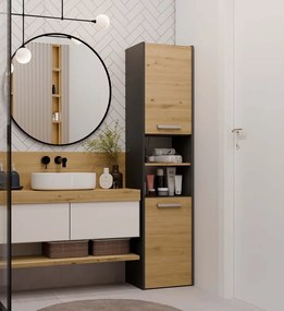 Koupelnový sloupek S40 antracit/dub artisan