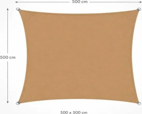 Stínící plachta celta čtverec 5x5m 10189 písková 200g/m