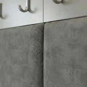 Předsíňová stěna Trinity 9 s čalouněnými panely, 290 cm, grafit/ tmavě krémová