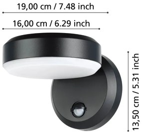 Eglo 900674 - LED Venkovní nástěnné svítidlo se senzorem FORNACI 10,8/230V IP44