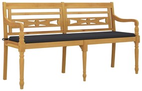 Lavice Batavia s antracitovou poduškou 150 cm masivní teak,  3100826