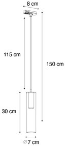 Moderní závěsné svítidlo do kolejnicového systému 1-fázové - Iconic Lloyd