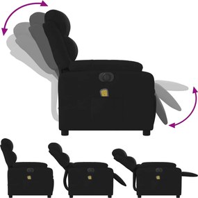 Elektrické masážní polohovací křeslo černé textil 3204970