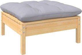 10dílná zahradní sedací souprava šedé podušky masivní borovice 3097204