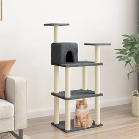 Škrabadlo pro kočky se sisalovými sloupky tmavě šedé 118,5 cm 171429