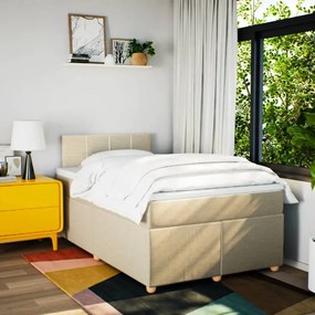 Box spring postel s matrací krémová 120x200 cm textil 3286652