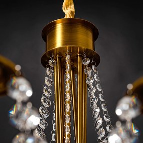 Toolight - Křišťálový lustr Glamour APP765, zlatá, OSW-08485