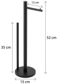 Erga Westa, držák WC papíru se zásobníkem na toaletní papír, černá matná, ERG-YKA-P.WESTA-BLK