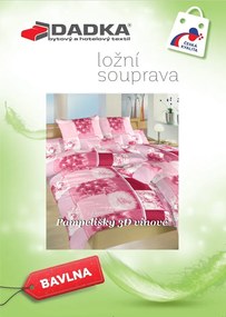 Dadka Povlečení bavlna Pampelišky 3D vínové 240x220, 2x70x90 cm