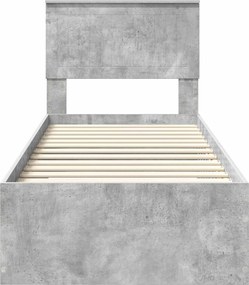 Rám postele se zásuvkou Betonově šedá a stříbrná 70 x 190 cm 3410961