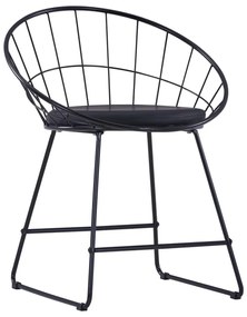 Petromila Jídelní židle se sedáky z umělé kůže 2 ks černé ocelové
