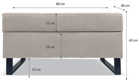 Taburet BONY s úložným prostorem - grafitový - ITAKA 14