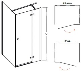 BESCO Obdélníkový sprchový kout PIXA BLACK Rozměr A - 120 cm, Rozměr B - 90 cm, Směr zavírání - Pravé (DX) BCPIXA1290OBDPB