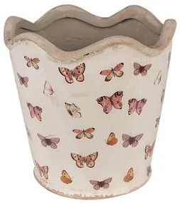 Keramický květináček BUTTERFLY PARADISE Clayre &amp; Eef 6CE1664L