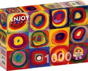 ENJOY Puzzle Vassily Kandinsky: Studie barev - Čtverce s kruhy / 1000