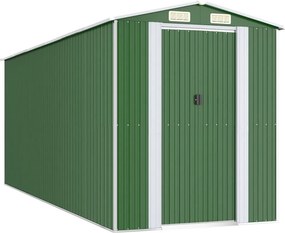 Zahradní kůlna zelená 192x523x223 cm pozinkovaná ocel 3147431