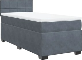 Box spring postel s matrací tmavě šedá 90x190 cm samet 3286199