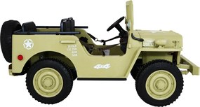 Dětský elektrický vojenský jeep willys 4x4 24V, 4x90W béžový