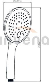 Invena Mykonos Exe, ruční sprchová hlavice 3-funkční, chromová, INV-AS-10-001-C