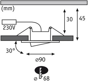 Paulmann 99933 Calla, set kulatých výklopných bodovek v úpravě kartáčovaný hliník, 3x5,2W LED 4000K, stmívatelné, prům.9cm, IP65