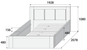 Masivní postel RUMBA - Solwo Design Dřevo a odstín oleje: DUB Cink - Olej odstín DO204, Rozměr spací plochy: 180x200
