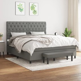 Box spring postel s matrací tmavě šedá 160x200 cm textil 3136846