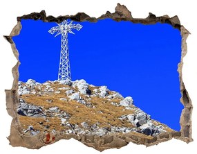 Wallmuralia Díra 3D ve zdi nálepka Gievont Tatry 95x64 cm