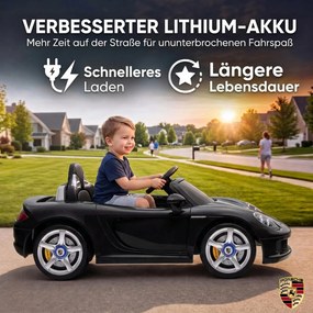 AIYAPLAY dětské elektrické auto Porsche Carrera GT, 10,8 V, černé