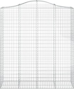 Klenuté gabionové koše 4 ks 200x50x220/240cm pozinkované železo 3145768
