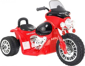 Ramiz Elektrická motorka Chopper pro děti červená + 3 kola + zvuky + LED světla
