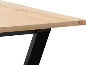 Jídelní stůl s Y rámem 180 x 90 x 75 cm borové dřevo a ocel 3282722