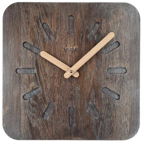 KUBRi 0157 - 30 cm hodiny z dubového masívu včetně dřevěných ručiček a zářivým povrchem