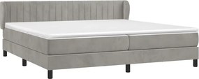 Box spring postel s matrací světle šedá 200x200 cm samet 3127631