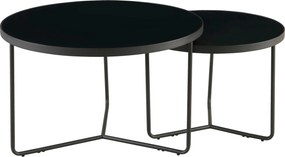 XXXLutz SADA KONFERENČNÍCH STOLKŮ, černá, kov, sklo, 60-80/60-80/44.5-49.5 cm MID.YOU - Konferenční stolky - 001088007001