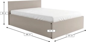 Postel SOFIA 120 x 200 cm, kašmírově béžová Rošt: S laťkovým roštem, Matrace: Matrace Sommera 18 cm