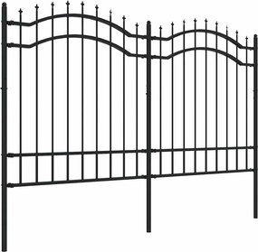 Zahradní plot Woerden s kopím nahoře černý 240 x 125 cm ocelový 151081