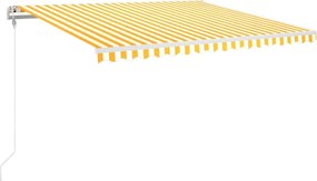 Automatická zatahovací markýza 400 x 350 cm žlutobílá 3068988