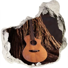Wallmuralia Fotoobraz díra na stěnu Akustická kytara 75x75 cm