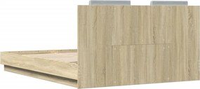 Rám postele s čelem dub sonoma 150 x 200 cm kompozitní dřevo 3209914