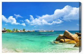 Obraz Pláž Na Seychelách Nedostatek Nedostatek Plátno Canvas 120x80